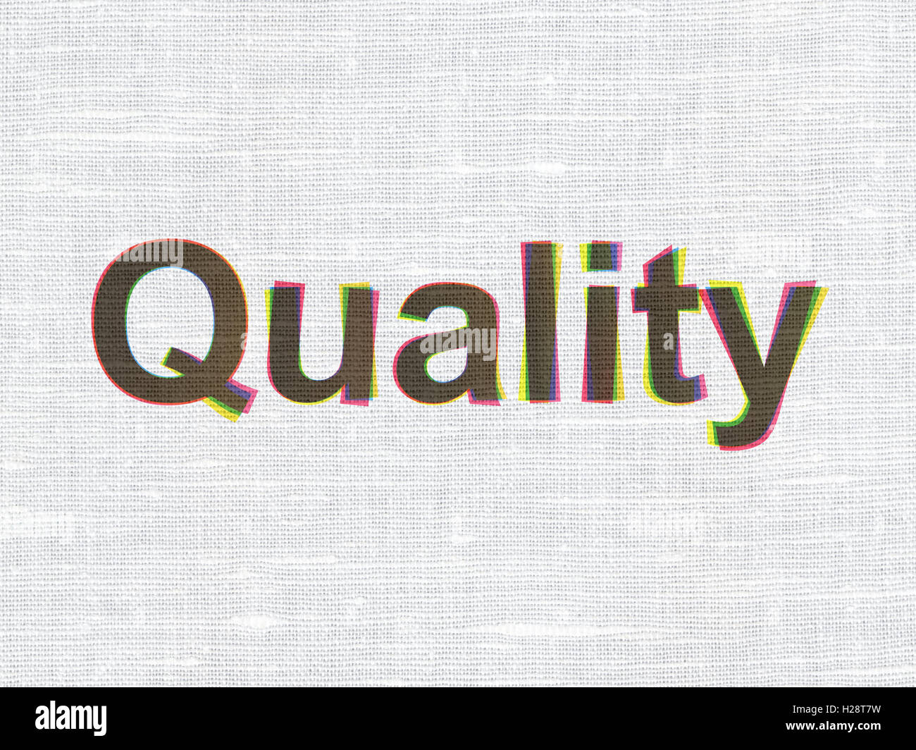 Advertising concept: Quality on fabric texture background Stock Photo ...