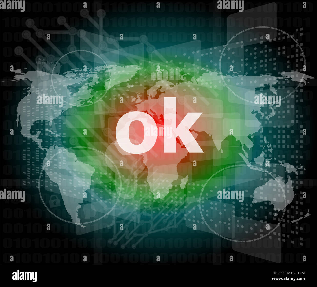 ok text on digital touch screen - social concept Stock Photo - Alamy