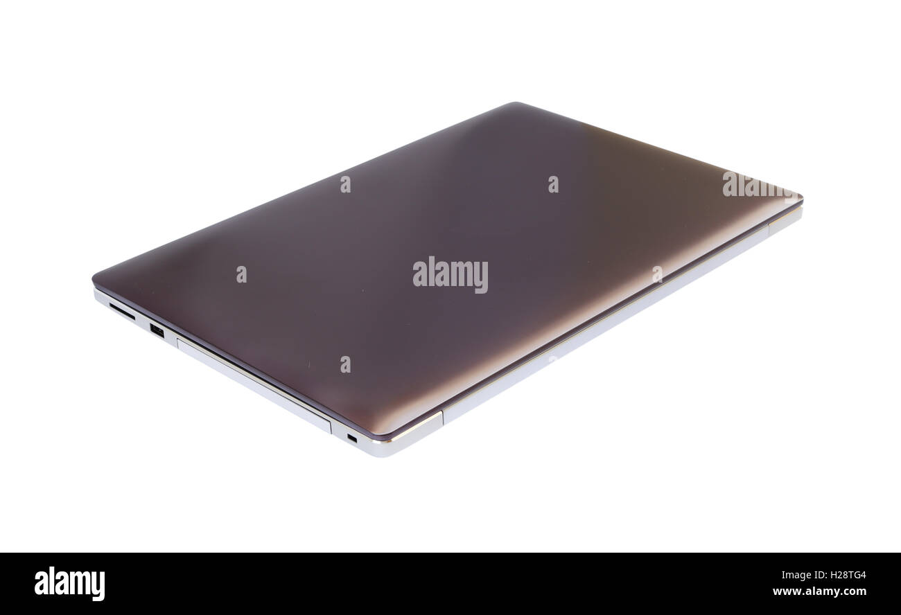 laptop computer on white background Stock Photo - Alamy