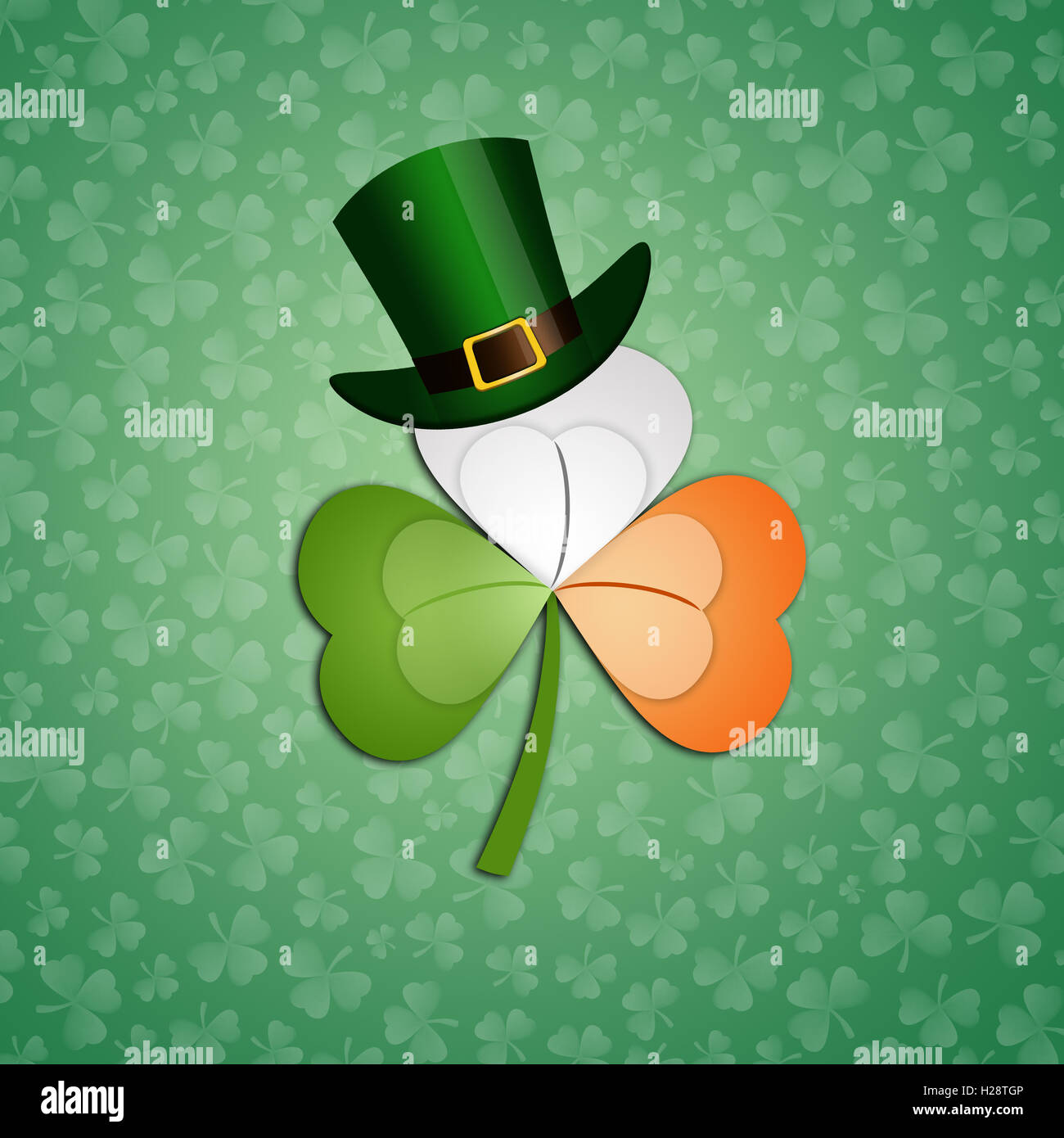 Irish clover with hat Stock Photo - Alamy