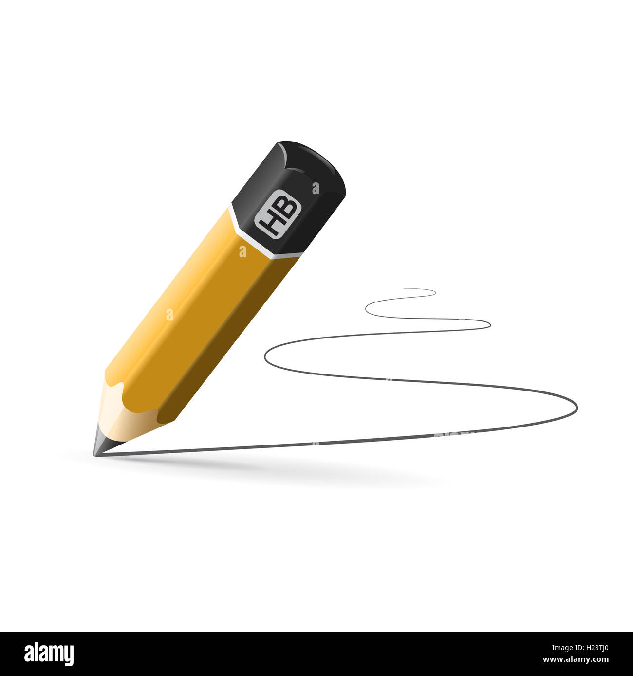 simple pencil hb with drawn line Stock Photo - Alamy