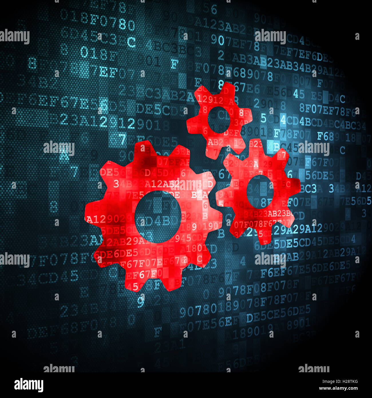 Web development concept: Gears on digital background Stock Photo - Alamy