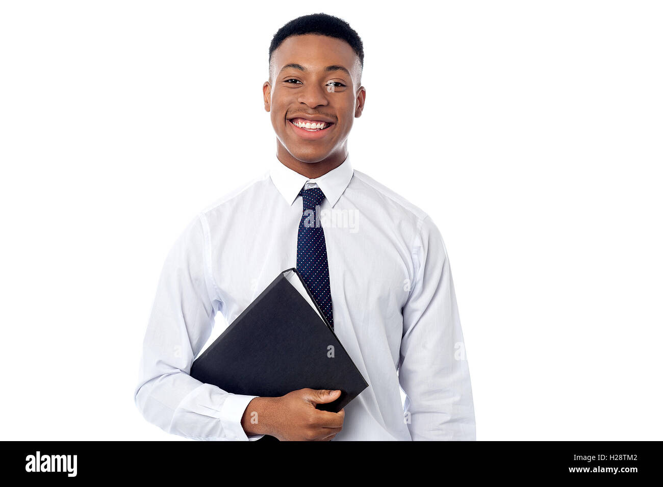 Young businessman holding business file Stock Photo - Alamy