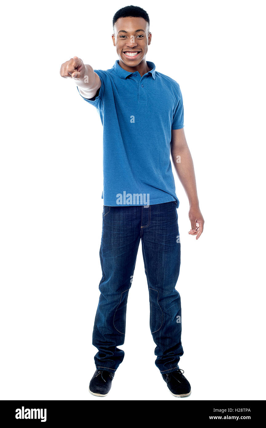Smiling man pointing you out Stock Photo - Alamy