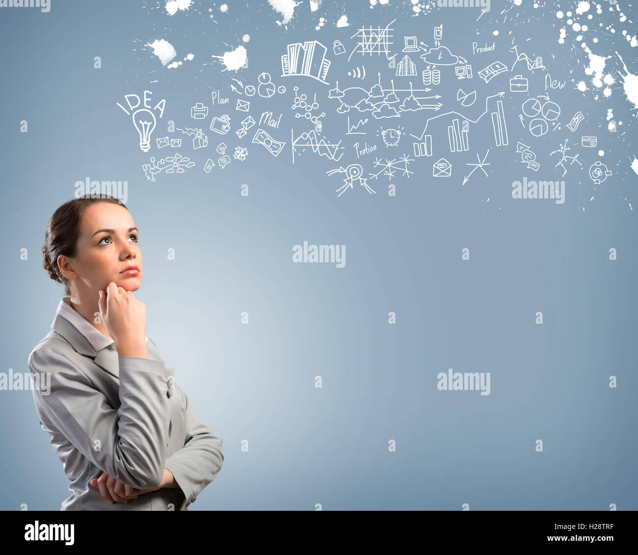 thinking business woman Stock Photo - Alamy