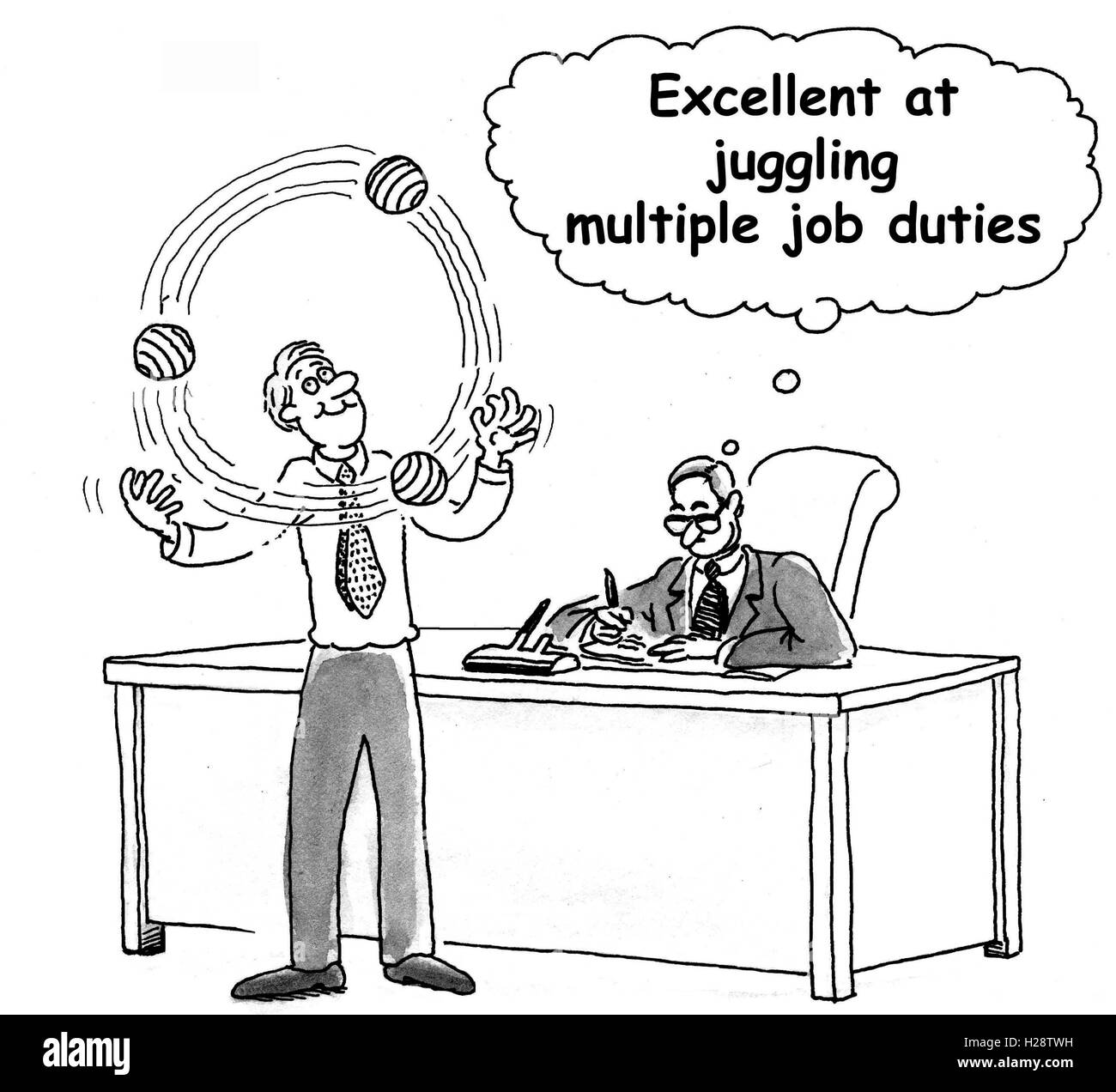 Business cartoon performance review boss hi-res stock photography and ...