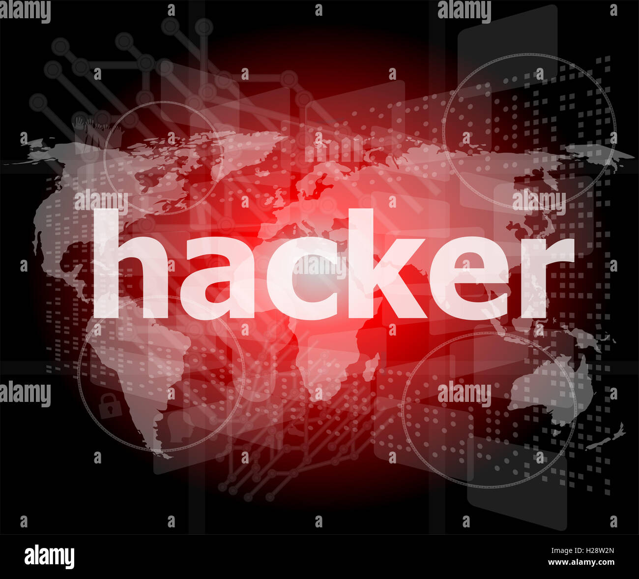 Privacy concept: words Hacker on digital background Stock Photo - Alamy
