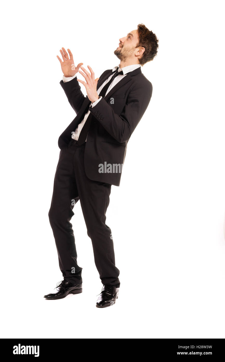 Businessman reacting in shock and amazement Stock Photo - Alamy