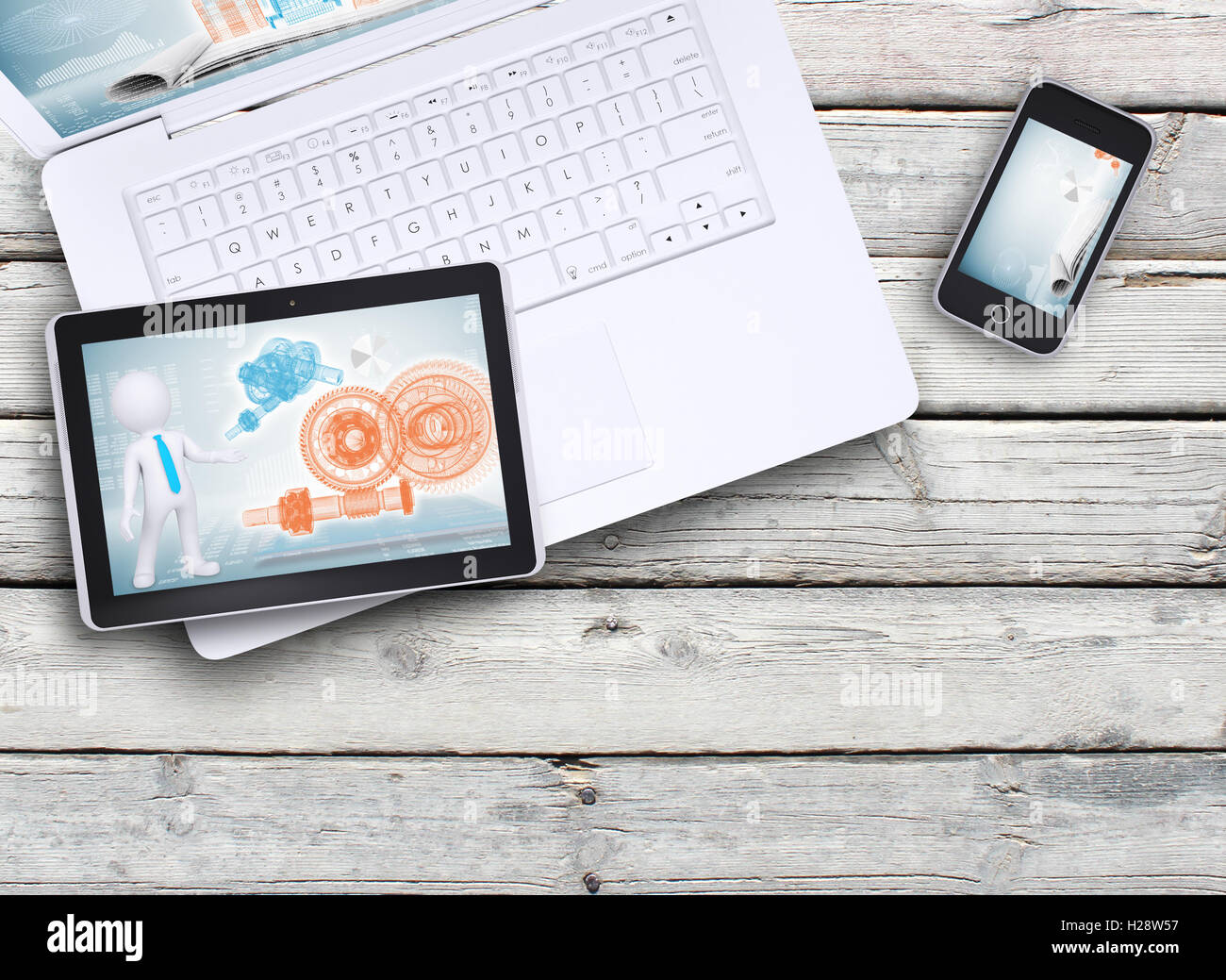 Laptop, tablet pc and smartphone Stock Photo - Alamy