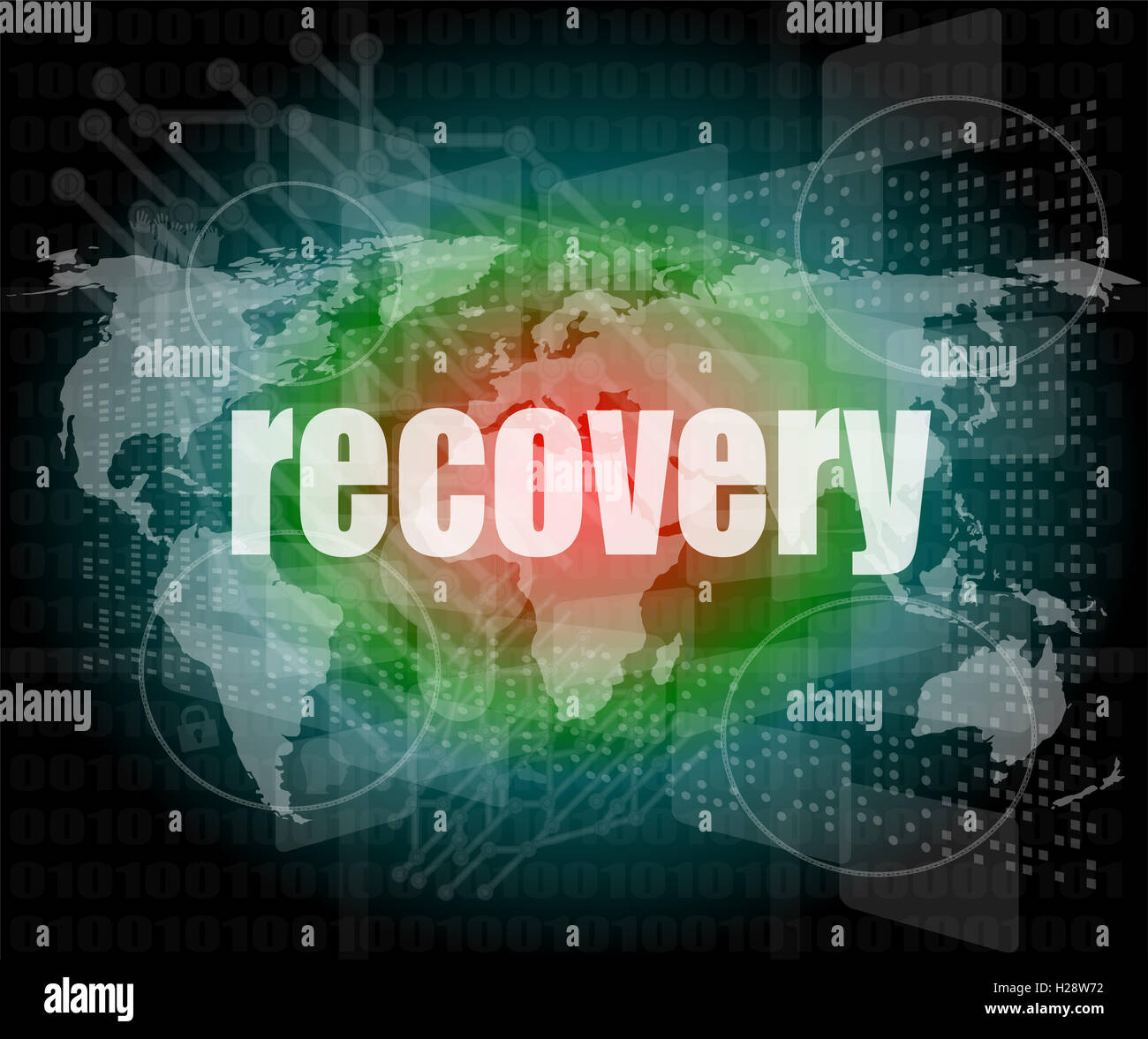 Information concept: word recovery on digital background Stock Photo ...