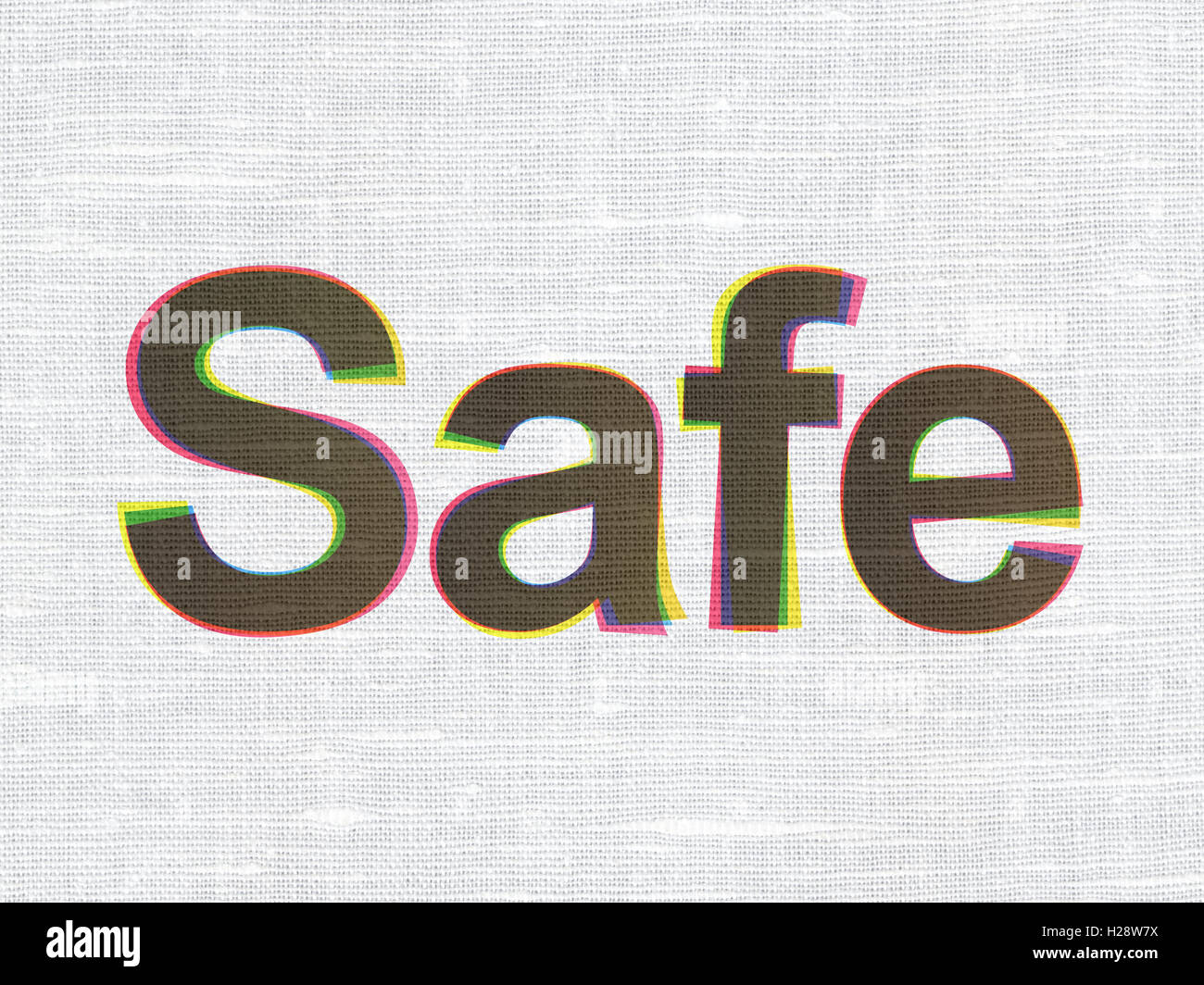 Protection concept: Safe on fabric texture background Stock Photo - Alamy