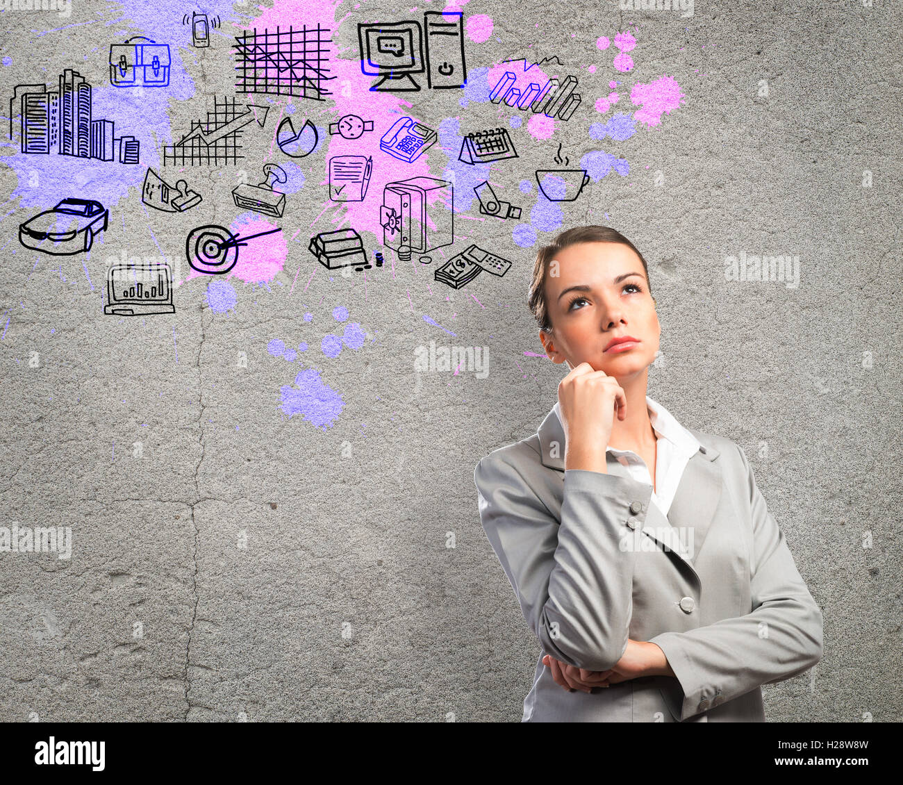 thinking business woman Stock Photo - Alamy