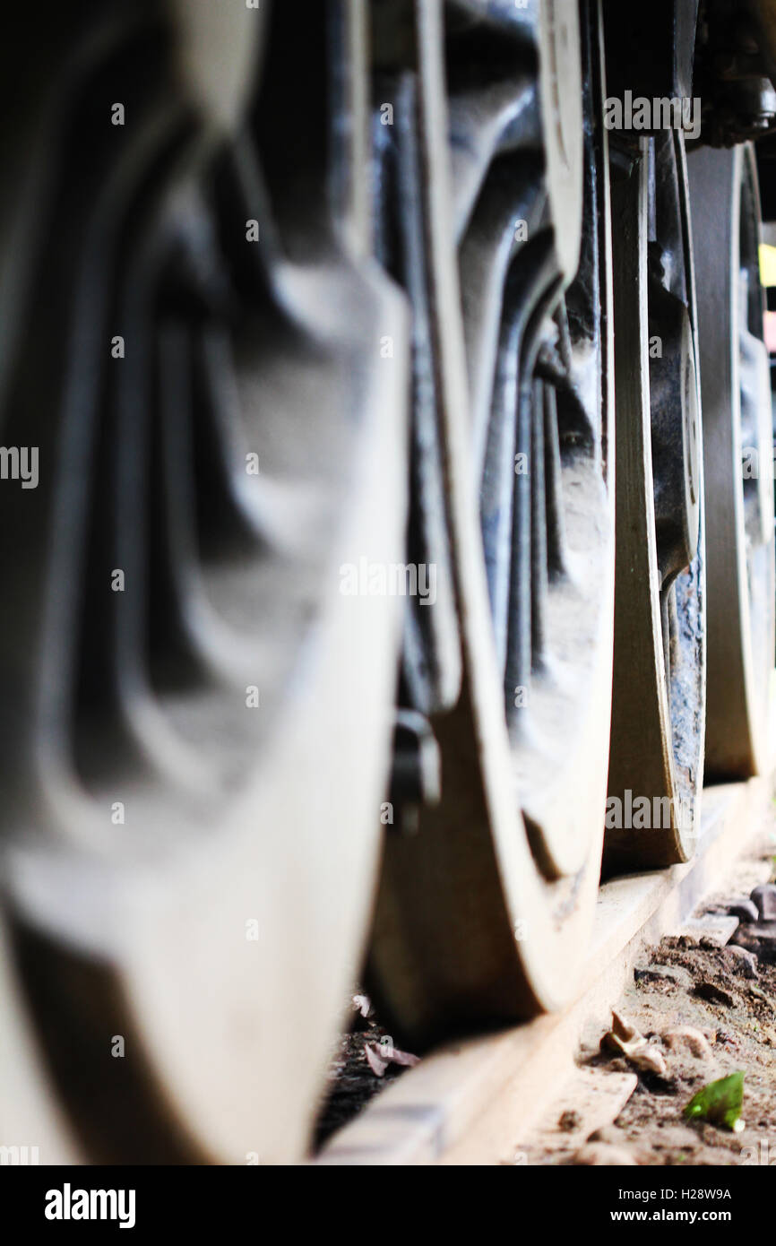 Wheel of steam engine Stock Photo - Alamy