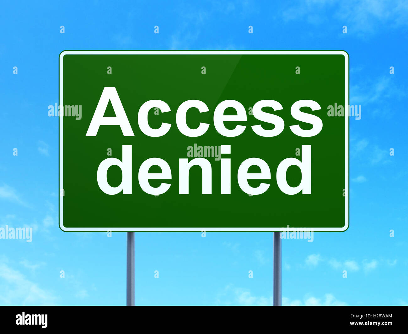 Protection concept: Access Denied on road sign background Stock Photo ...