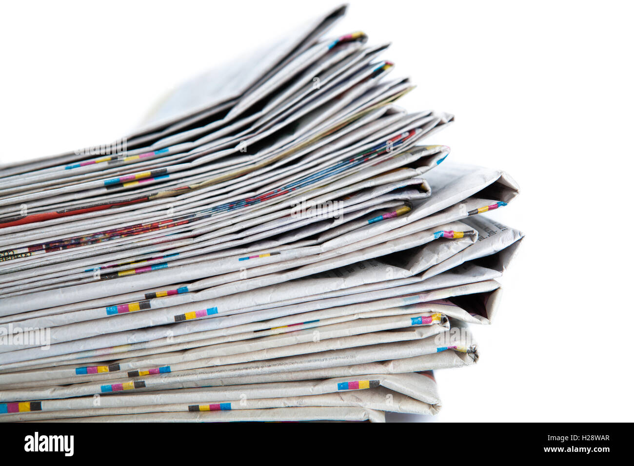 stack of newspapers close-up Stock Photo - Alamy