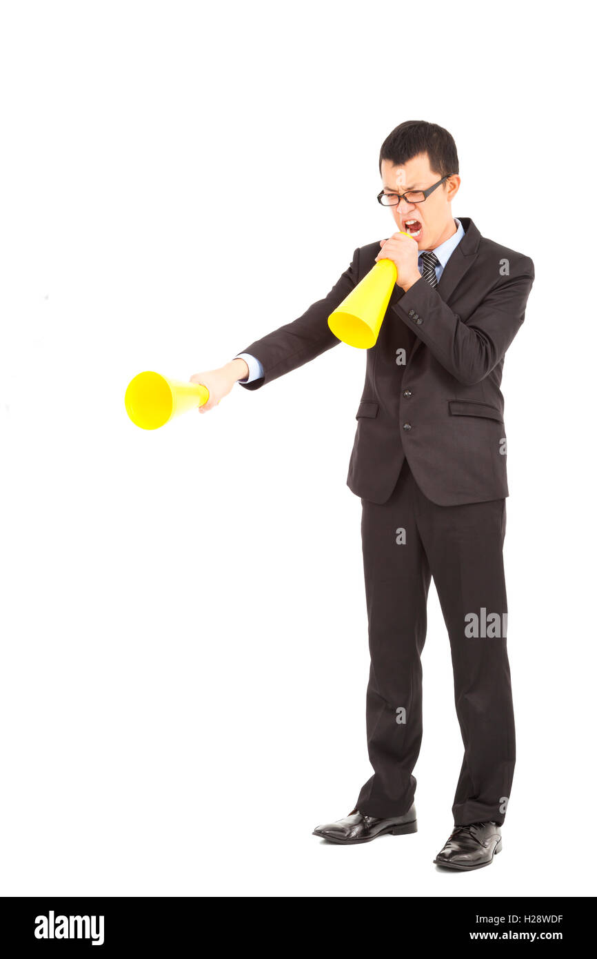 Angry man screaming talking Cut Out Stock Images & Pictures - Alamy