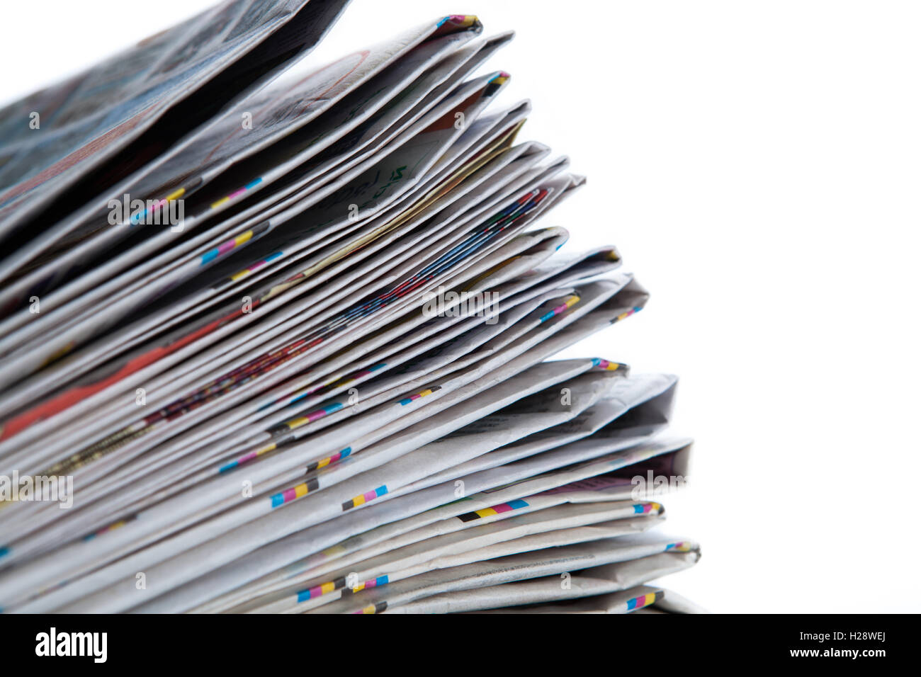 stack of newspapers close-up Stock Photo - Alamy
