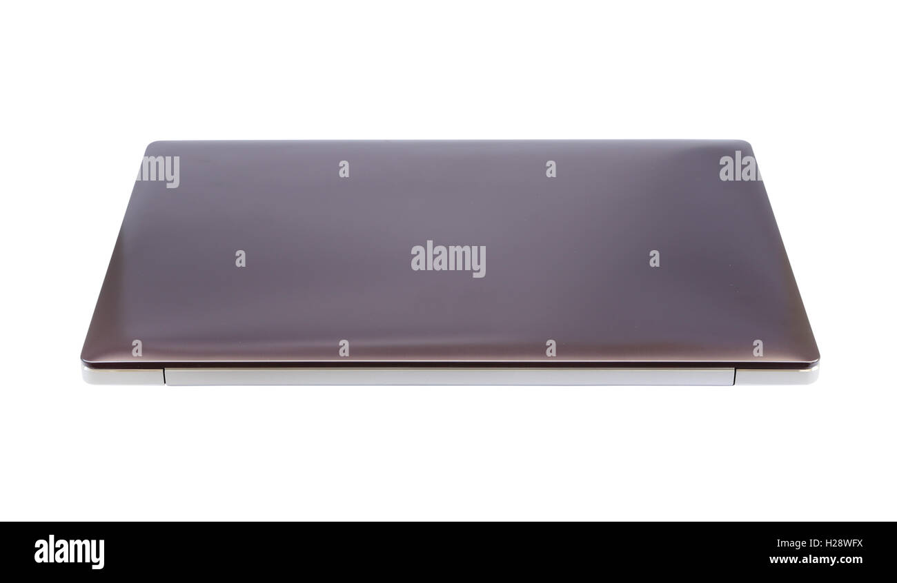 laptop computer on white background Stock Photo - Alamy