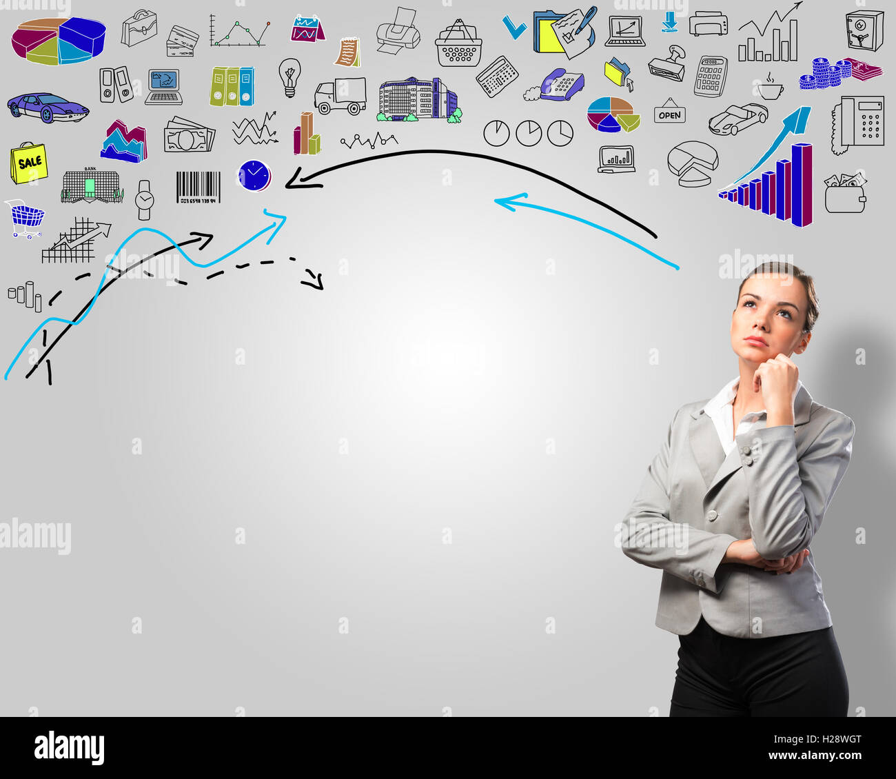 thinking business woman Stock Photo - Alamy