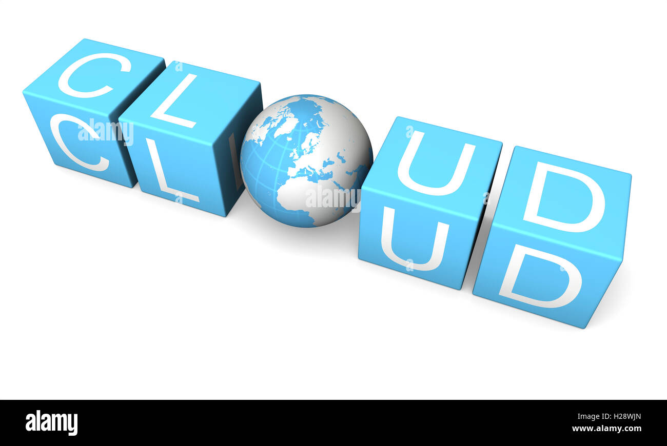 Blue cloud computing global Cut Out Stock Images & Pictures - Alamy