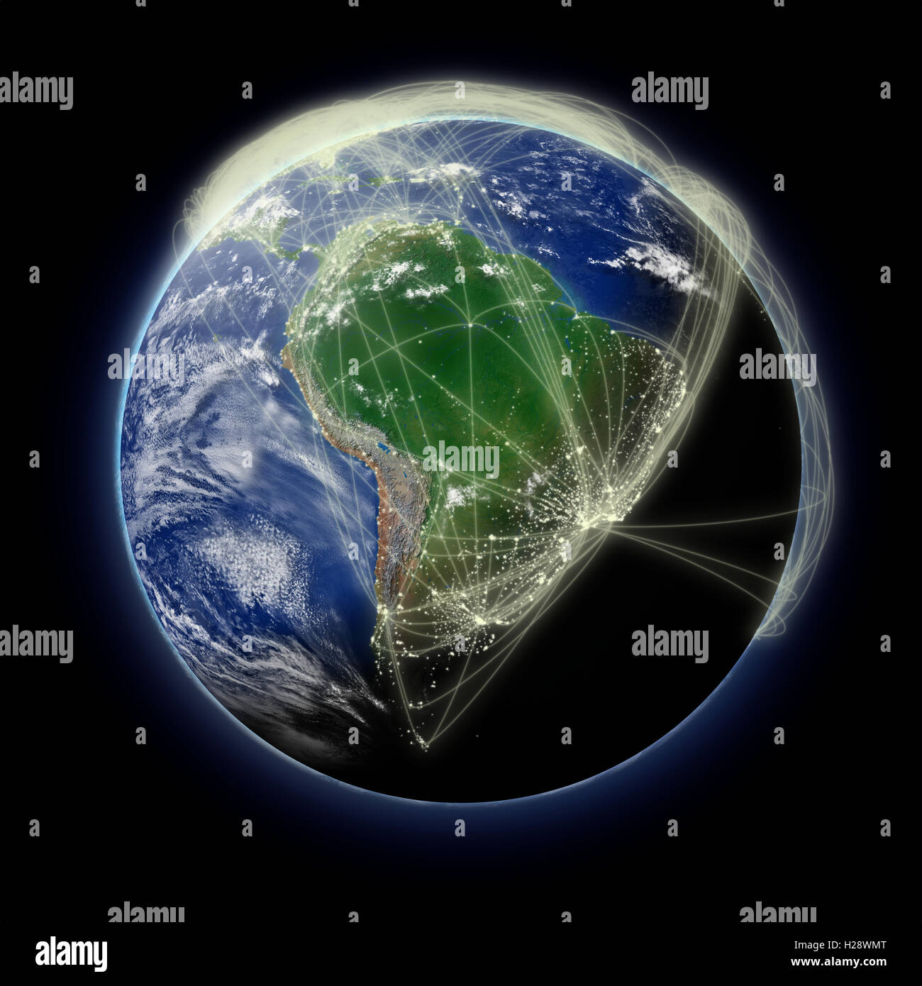 World map with flight paths globe hi-res stock photography and images ...