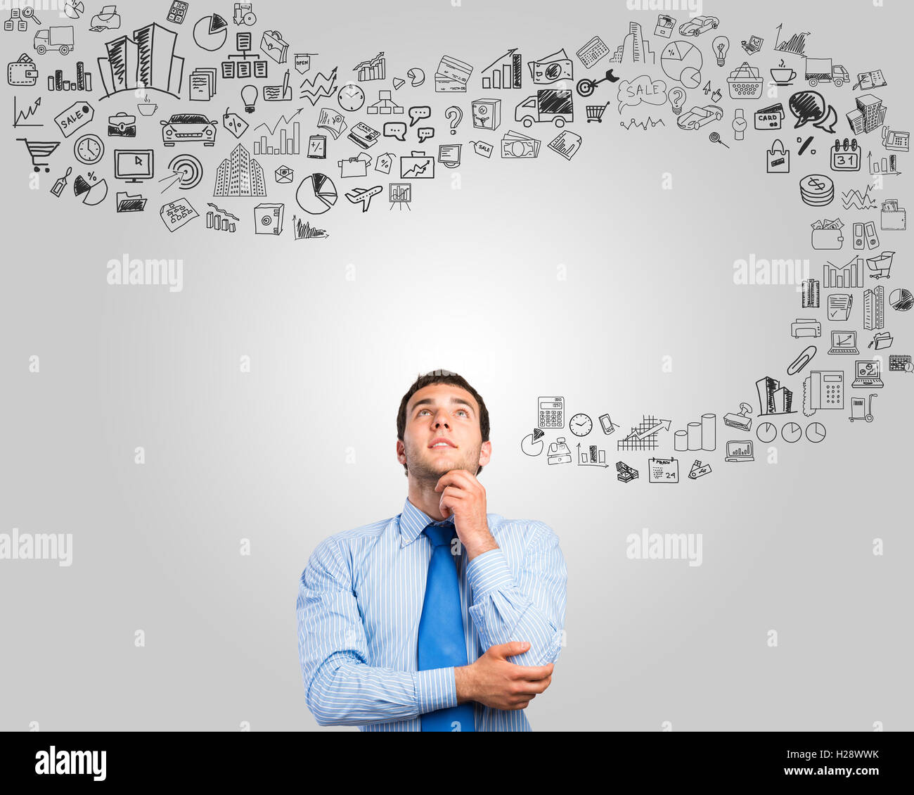 thinking business man Stock Photo - Alamy