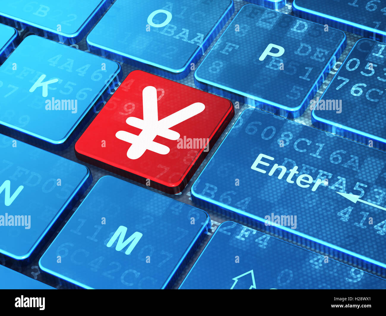 Currency concept: Yen on computer keyboard background Stock Photo - Alamy