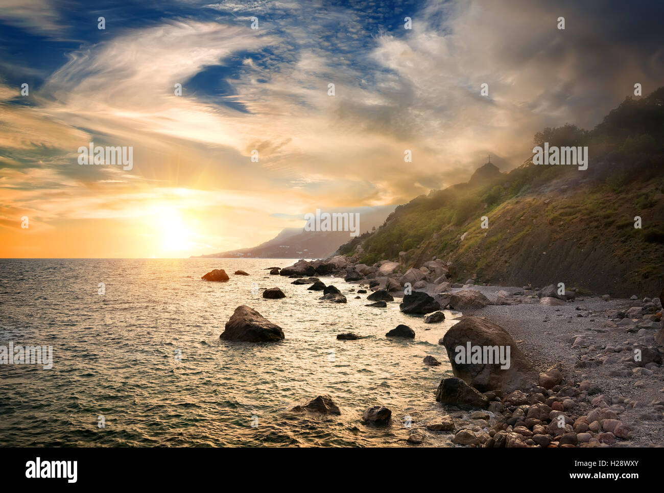 Scenic sunset at Black Sea Stock Photo - Alamy