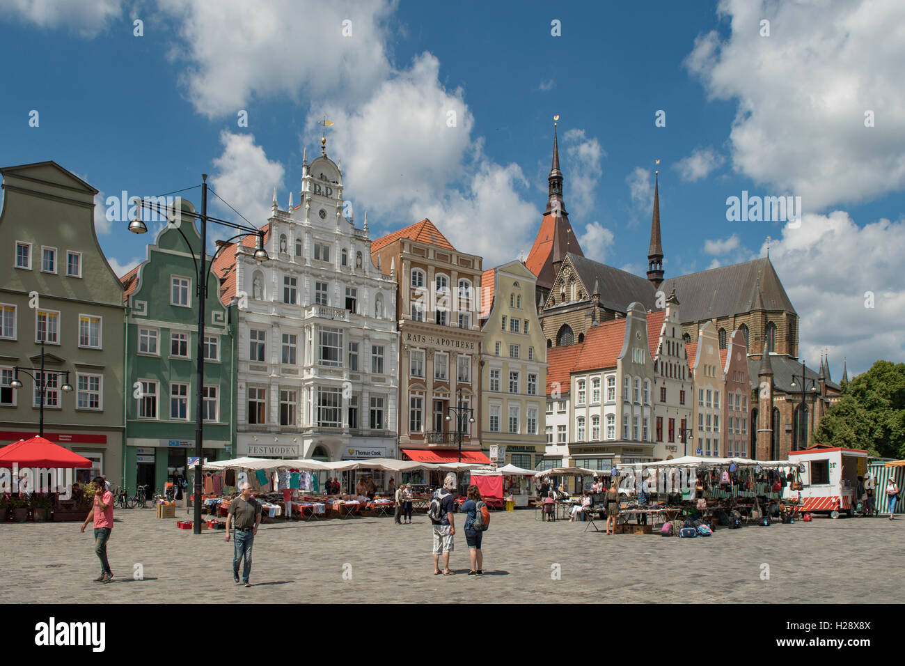 Baroque Buildings around Neuer Markt, Rostock, Mecklenburg-Vorpommern ...