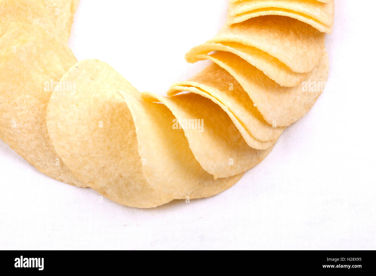 potato crisps (chips) on a white background Stock Photo - Alamy