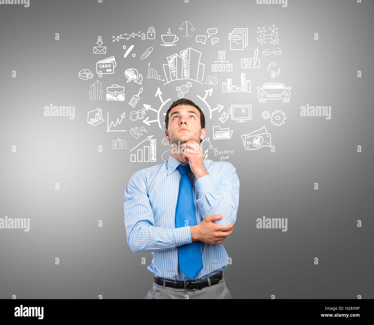 thinking business man Stock Photo - Alamy