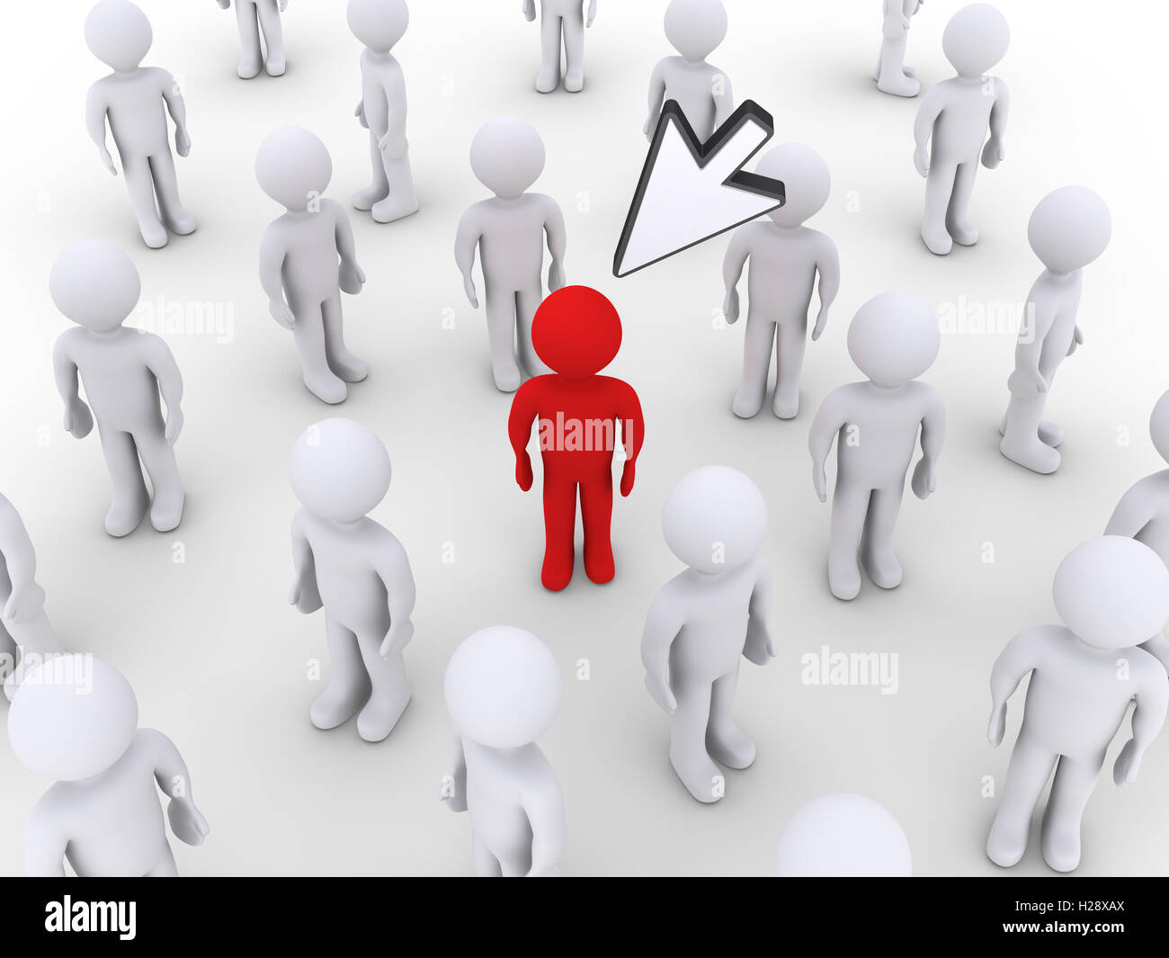 Person stands out by a mouse pointer Stock Photo - Alamy