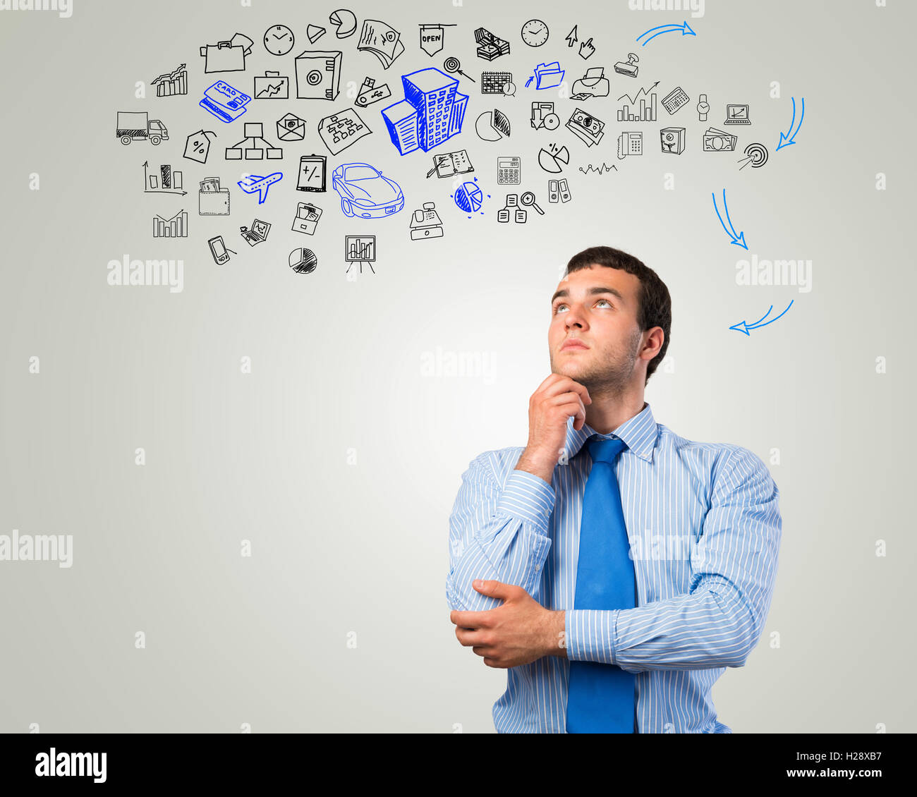 thinking business man Stock Photo - Alamy