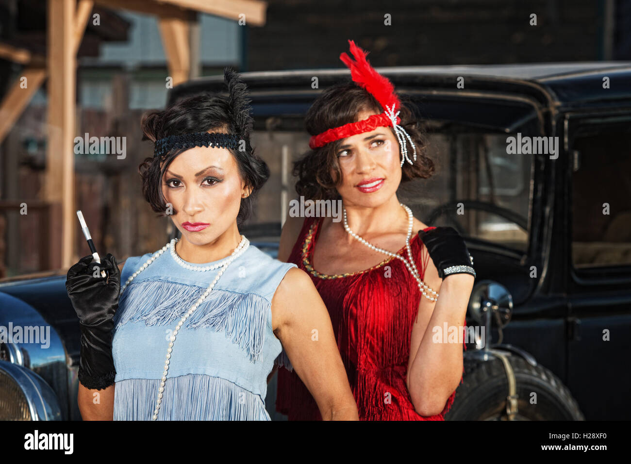 Pretty Flapper Girls Stock Photo - Alamy