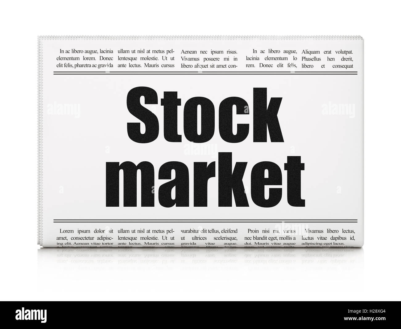 Finance concept: newspaper headline Stock Market Stock Photo - Alamy