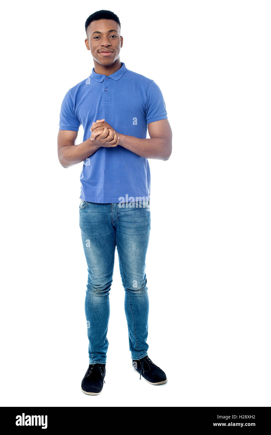 Smiling handsome african guy Stock Photo - Alamy