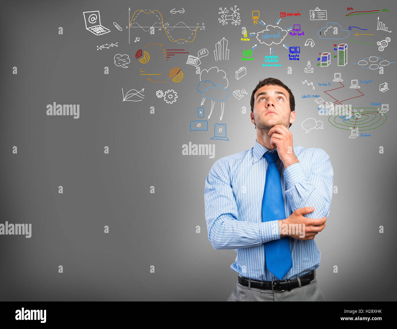thinking business man Stock Photo - Alamy