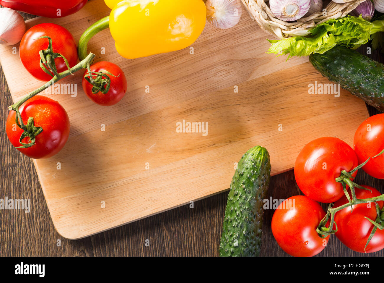 vegetables on the kitchen board Stock Photo - Alamy