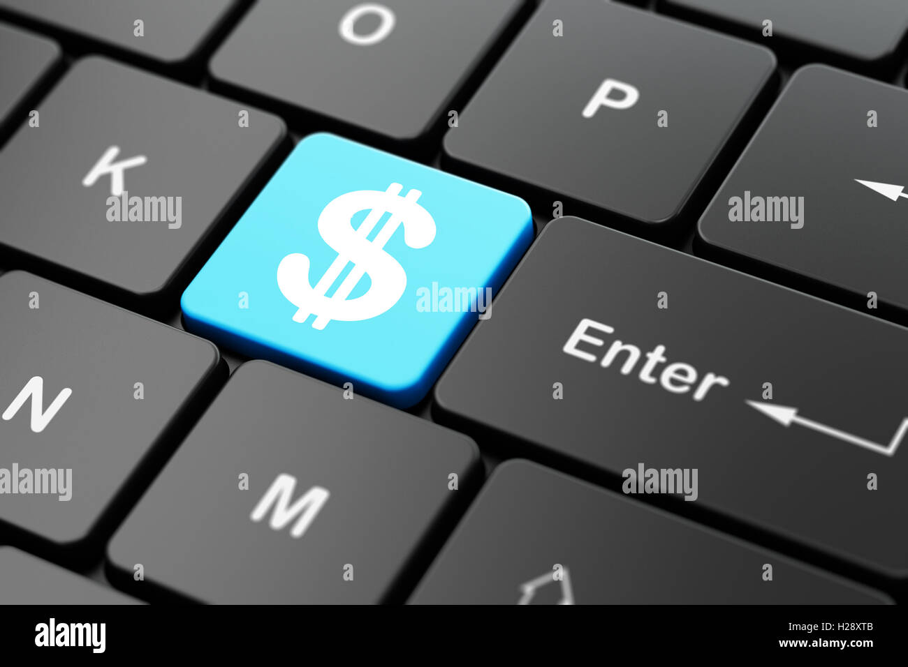 Currency concept: Dollar on computer keyboard background Stock Photo ...