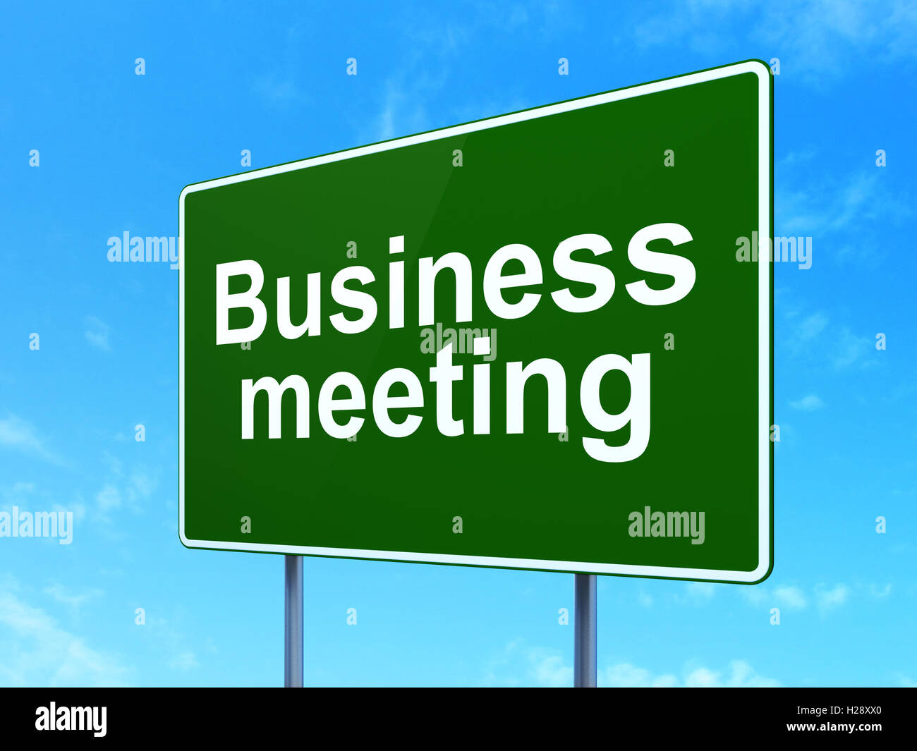 Finance concept: Business Meeting on road sign background Stock Photo ...