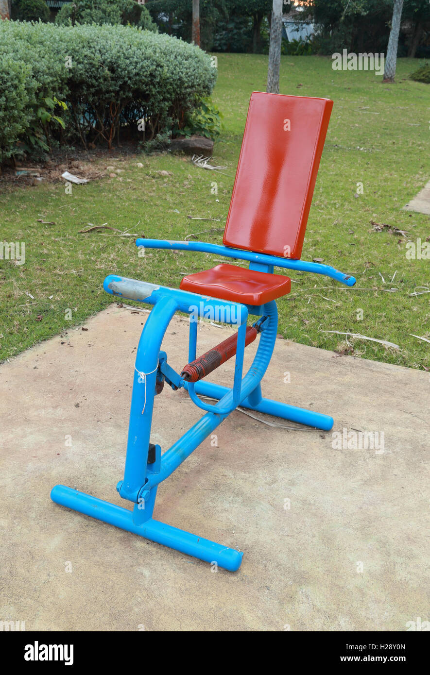 exercise equipment in public park Stock Photo - Alamy