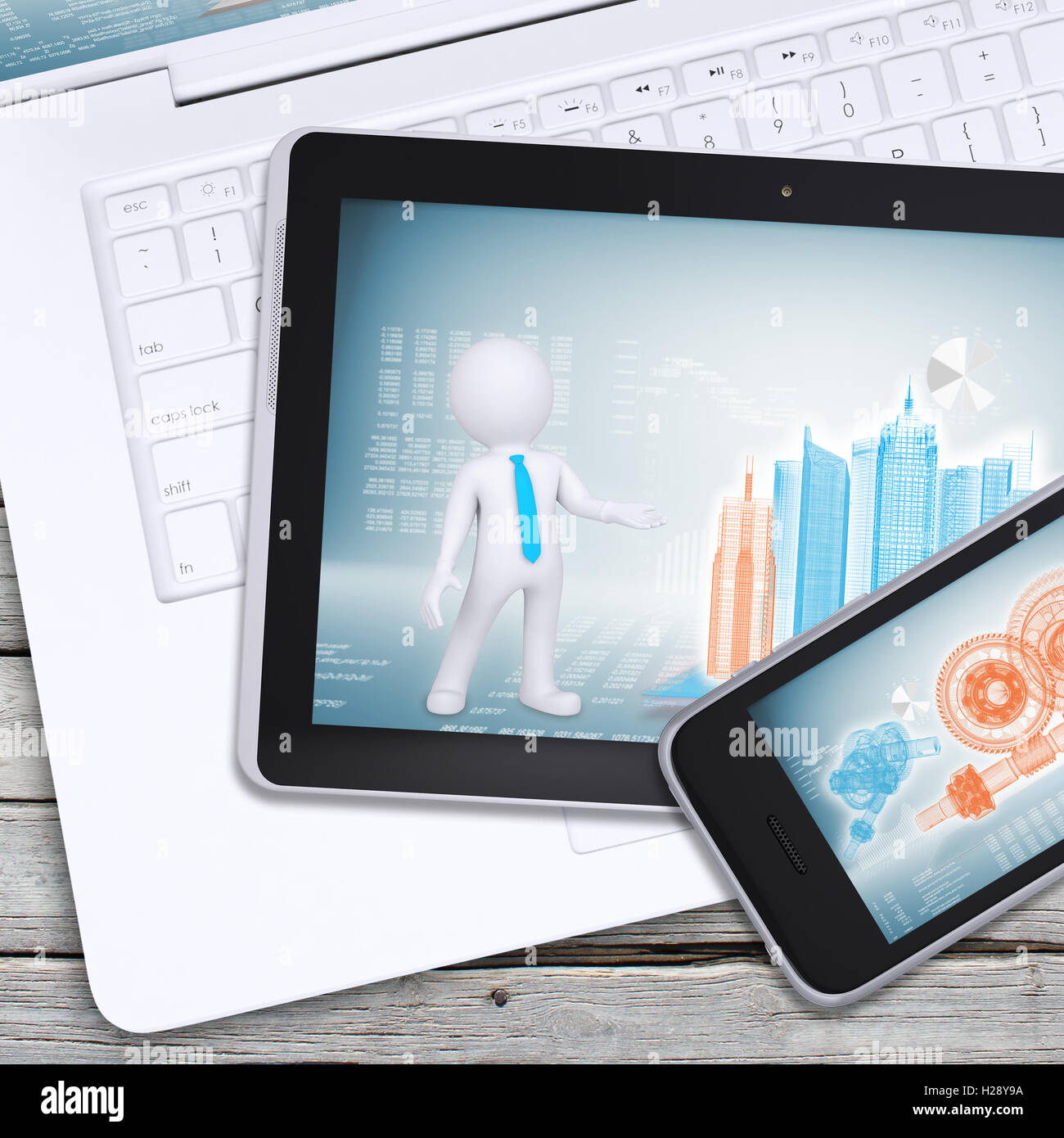 Laptop, tablet pc and smartphone Stock Photo - Alamy