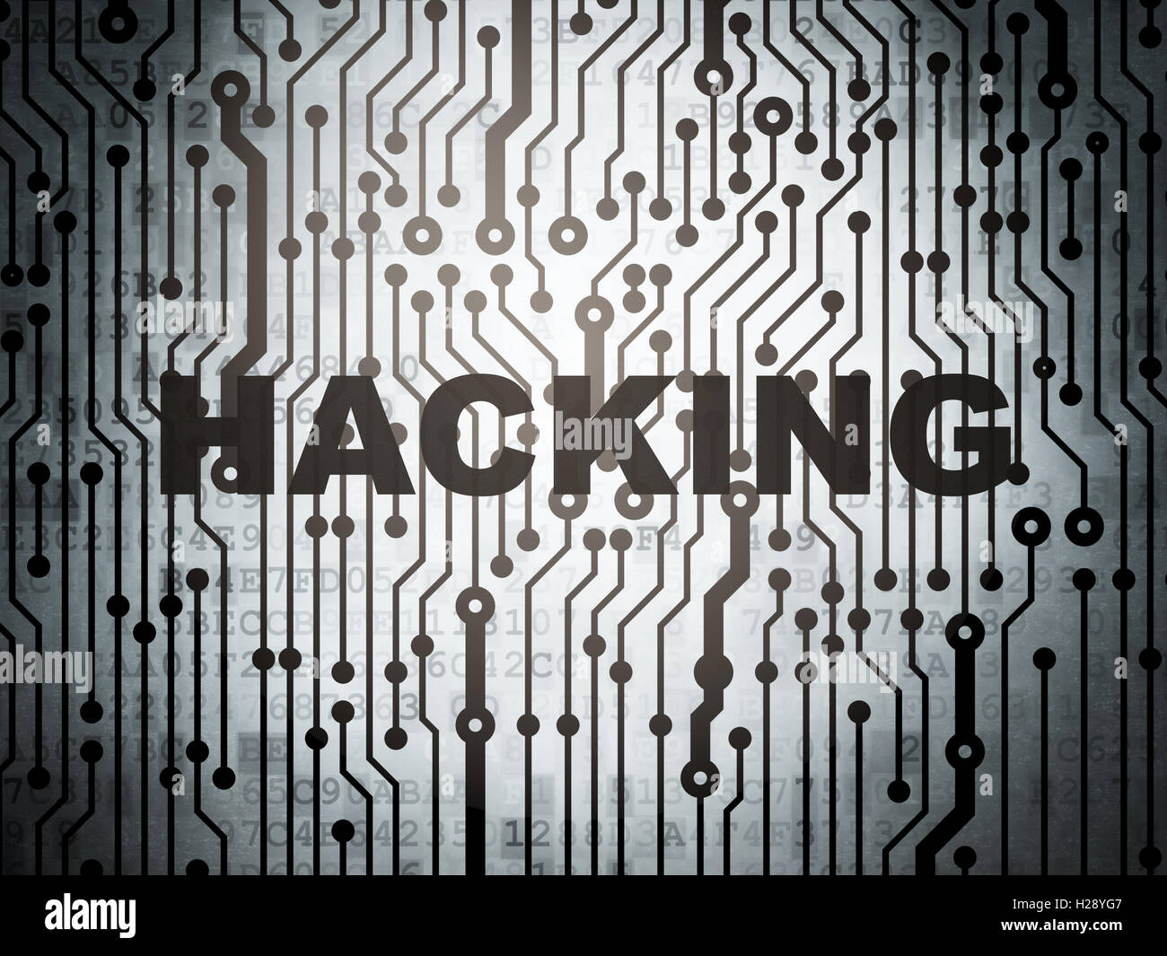 Privacy concept: circuit board with Hacking Stock Photo - Alamy
