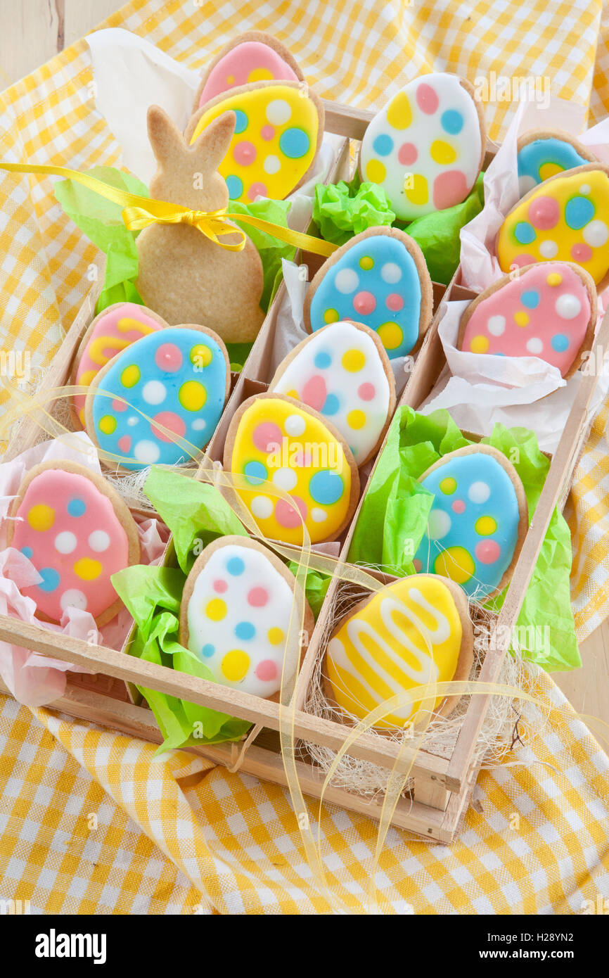 Little box with colorful cookies Stock Photo - Alamy