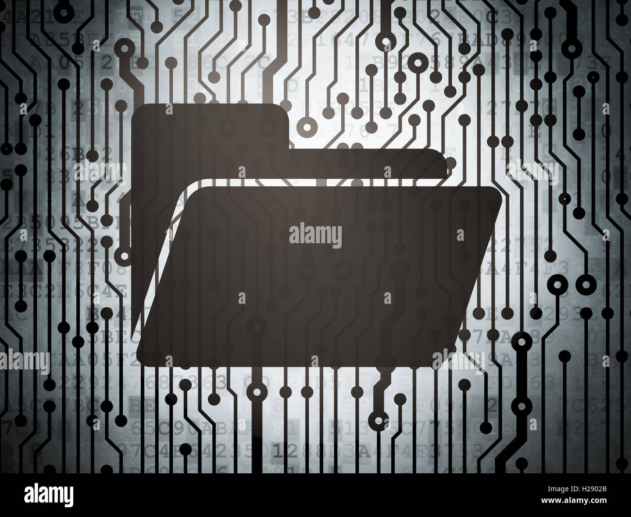 Business concept: circuit board with Folder Stock Photo - Alamy