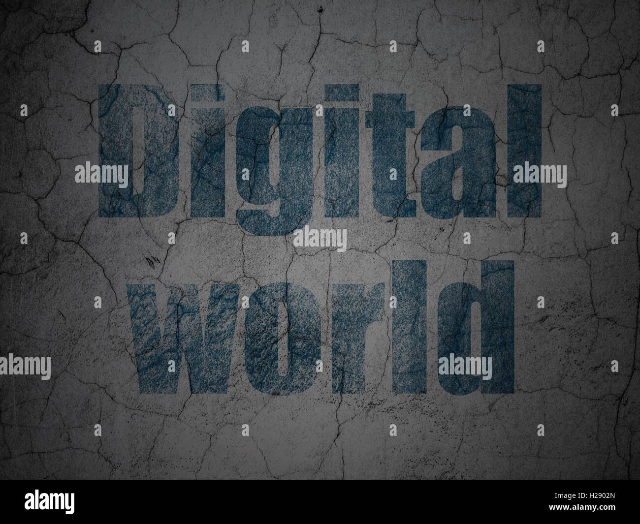 Data concept: Digital World on grunge wall background Stock Photo - Alamy