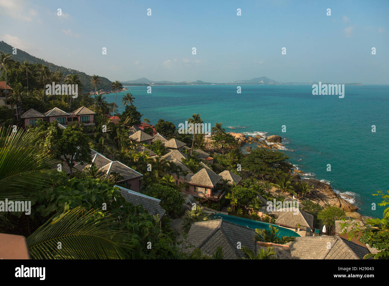 Tranquil tropical corner with sea view Stock Photo - Alamy