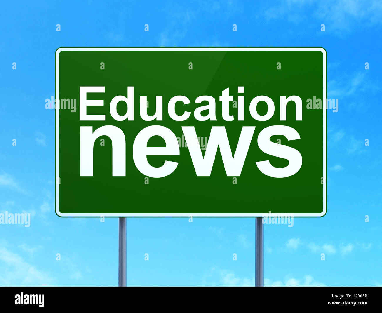 News concept: Education News on road sign background Stock Photo - Alamy