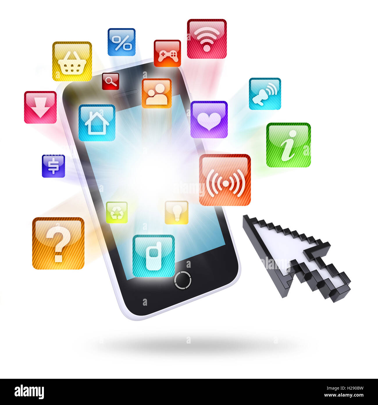 Smartphone and application icons Stock Photo - Alamy