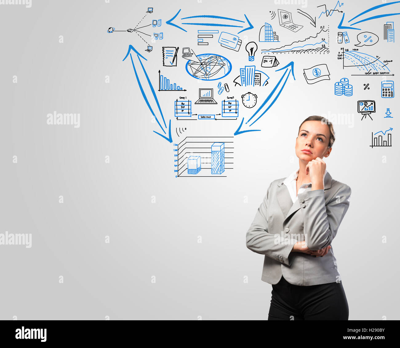thinking business woman Stock Photo - Alamy